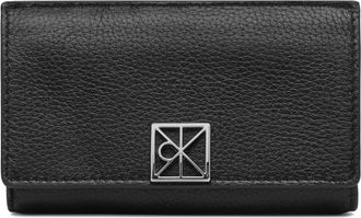 Calvin Klein Geldb&ouml;rse Calvin Klein Emblem Hw Pebble Snap Cardholder LV04F1127G Schwarz