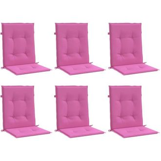 vidaXL Niedriglehner-Auflagen 6 Stk. Rosa Stoff Vidaxl