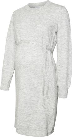 Mama Licious Damen Mlnewanne L/S Abk Knit Dress A. Noos, Light Grey Melange, XL