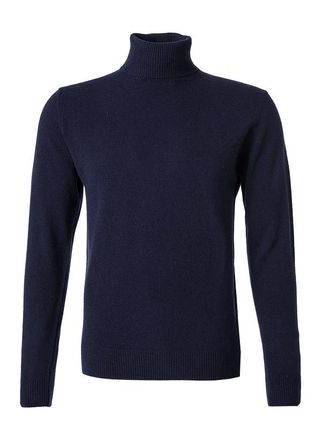 Daniele Fiesoli Herren Rollkragenpullover blau unifarben