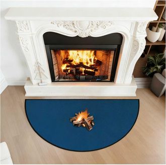 Generic Feuerfeste Herdmatten, Halbrunde feuerfeste Kaminmatte Herdmatte, Herdunterlagen f&uuml;r Holzofen Kamin, Kaminmatte f&uuml;r Feuerstelle, Au&szlig;engrill, R&auml;ucher&ouml;f