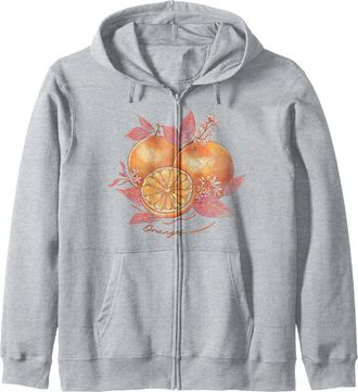 Trendy Apparel Oranges Fruit Arrangement Watercolor Painting Kapuzenjacke