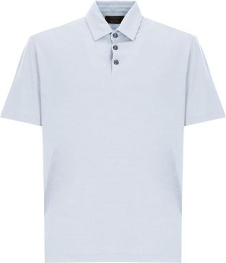 Zanone Homme, Tops, Bleu, Taille: XL Polo &agrave; Manches Courtes Boutonn&eacute;