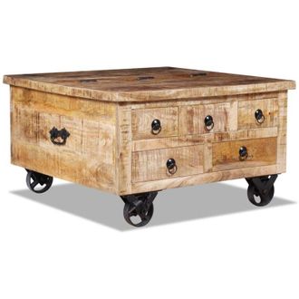 vidaXL Vidaxl - Table basse Bois de manguier brut 70 x 70 x 40 cm
