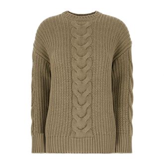 Max Mara Femme, Pulls, Beige, Taille: 42 FR Acciaio Cable Knit Jumper