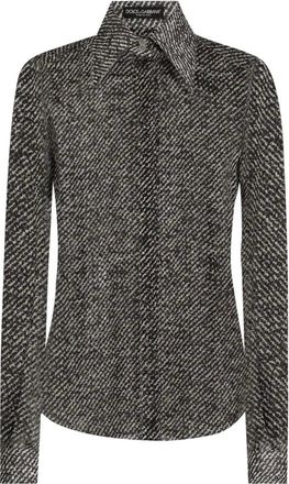 Dolce & Gabbana Femme, Blouses et Chemises, Noir, Taille: 36 FR Chemise multicolore à boutons et manches longues