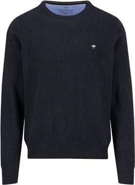 Fynch-Hatton Casual-fit Feinstrickpullover mit O-Ausschnitt aus Reiner Baumwolle Charcoal / 3XL Pull-Over, Mixte