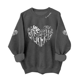 Generic Sweat-shirt imprim&eacute; Saint-Valentin 2026 &agrave; manches longues et col rond d&eacute;contract&eacute; doux et confortable v&ecirc;tements de d&eacute;tente athl&eacute;tiques pour un usage q