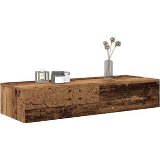 vidaXL Vidaxl - tag&egrave;re murale avec tiroirs vieux bois bois ding&eacute;nierie
