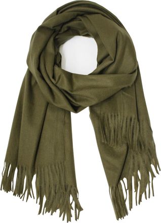 Glamexx24 Schal Damen Winterschal Gef&uuml;hl Langer Schal mit Fransen Baumwolle Warm Herbst Winter Unifarben Deckenschal und T&uuml;cher 200 x 74 cm