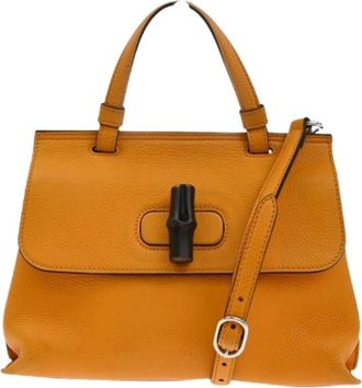 Gucci Sac &agrave; main Pre-owned Bamboo Daily &agrave; poign&eacute;e sup&eacute;rieure - Femme - Pre-owned - Orange - Taille: ONE Size