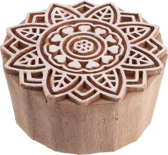 Guru Shop Indischer Textilstempel, Holz Stoffdruckstempel, Blaudruck Stempel, Druck Modell - &Oslash; 5 cm Mandala 5