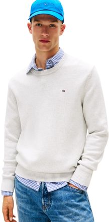 Tommy Jeans Herren Pullover Sweater Slim Fit, Grau (Lt Grey Htr), XXL