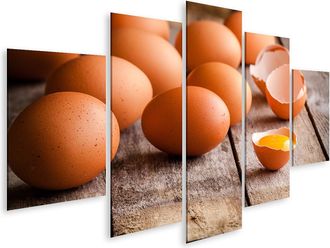 Islandburner Bild auf Leinwand Eier Auf Einem Holzbrett Frische Zutat Frühstück Vorbereitung Bilder Wandbilder Poster