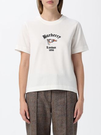 Burberry T-shirt en coton &agrave; logo contrastant sur le devant