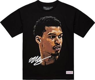 Mitchell & Ness T-shirt NBA Real Big Face, Victor Wembanyama Noir, XL