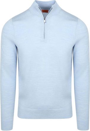 Suitable Merino Half Zip Sweater Bleu Clair