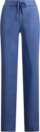 Ralph Lauren Femme, Pantalons, Bleu, Taille: 38 FR Pantalon &agrave; jambes larges Jovonie