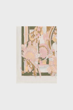 Gerard Darel Carr&eacute; imprim&eacute; en soie - OLIANA - Kaki moyen