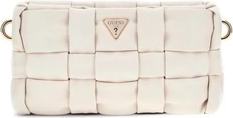Guess Hobo Bags - Woven Faux Leather Shoulder Bag - Gr. unisize - in Beige - f&uuml;r Damen