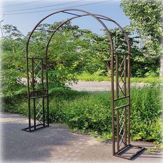 Generic Arche de Jardin en m&eacute;tal, 140cm~340cm de Large Arceau &agrave; Rosier, tonnelle pour Grimper, vignes et Plantes, Mariage, d&eacute;coration de f&ecirc;te(Brown,140x230x40