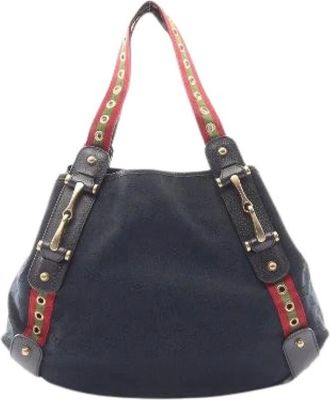 Gucci Pre-owned Sac Cabas Horsebit GG Canvas - Femme - Pre-owned - Noir - Taille: ONE Size