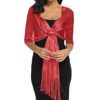 Generic &Eacute;charpe pour femme - &Eacute;tole pour robe de soir&eacute;e avec effet paillet&eacute; et franges - &Eacute;charpe de soir&eacute;e pour occasions festives - En mat&eacute;riau l&eacute;ger - Access