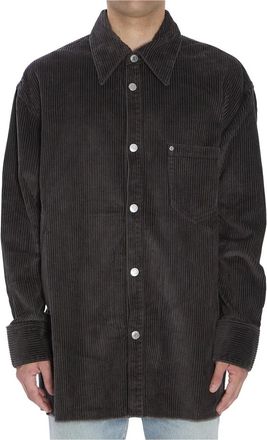 Ami Homme, Vestes, Gris, Taille: L Chemise veste en velours c&ocirc;tel&eacute;