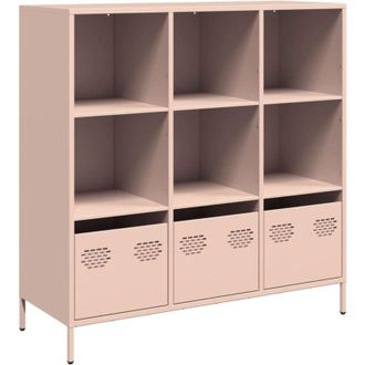 vidaXL Buffet haut rose 101,5x39x103,5 cm acier Vidaxl