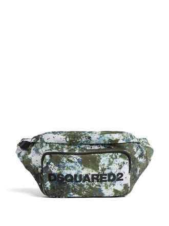 Dsquared2 sac banane &agrave; effet taches de peinture - Vert
