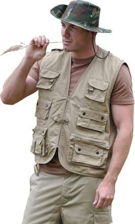 Mil-Tec Herren Jagd- Jagd Und Anglerweste, Khaki, S EU