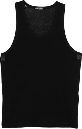 Tom Ford Homme, Tops, Noir, Taille: 2XL Crewneck Tank Top