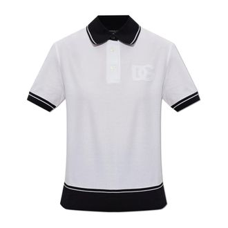 Dolce & Gabbana Femme, Tops, Blanc, Taille: 32 FR Polo Logo