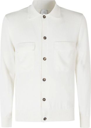 Eleventy Homme, Pulls, Blanc, Taille: L Maglia Giubbino Due Tasche