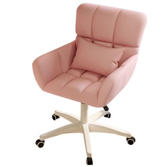 Generic Drehbarer Schreibtischstuhl Aus Samt - H&ouml;henverstellbarer Arbeitsstuhl Mit 360&deg;-R&auml;dern for Den Einsatz Im B&uuml;ro, Schlafzimmer Oder Waschtisch(Pink)