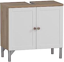 Schildmeyer Waschbeckenunterschrank Jesper 155984, Artisan Eiche/weiß matt, 60,2 x 32 x 58,5 cm