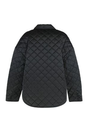 Toteme Womens Quilted Jacket With Collar Black Polyester Trench & Raincoats