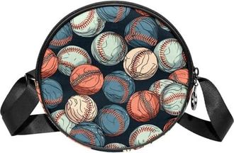 Generic Petit sac &agrave; bandouli&egrave;re Circle pour femme, petit sac &agrave; bandouli&egrave;re avec fermeture &eacute;clair, bretelles r&eacute;glables, sac &agrave; main rond d&eacute;contract&eacute; pour femmes
