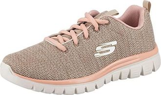 Skechers Femme Zapatillas Deportivas Mujer Graceful-Twisted Fortune Beige Sneakers Basses, Natural Mesh/Coral Trim, 40 EU