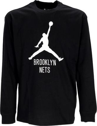 Nike Jordan Brooklyn Nets Langarmshirt - - Sport - Herren - Schwarzk - M