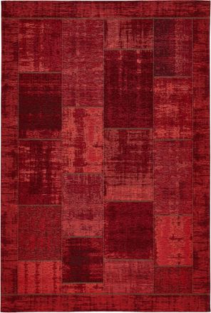 Novel Flachwebeteppich, Dunkelrot, Textil, Patchwork, rechteckig, 130x190 cm, in verschiedenen Gr&ouml;&szlig;en erh&auml;ltlich, Teppiche & B&ouml;den, Teppiche, Moderne Teppic
