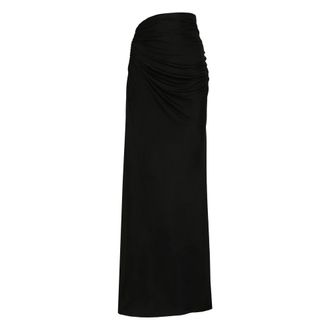 ADĀMO Andrea Adamo Gedrapiertes Rock mit Ausschnitt - - Skirts - Damen - Schwarzk - M
