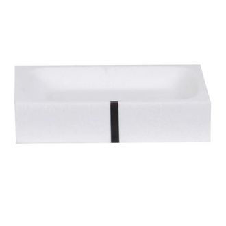 MSV 140360 Porte Savon Poly R&eacute;sine/INOX Blanc 7,7 x 2,4 x 11,4 cm