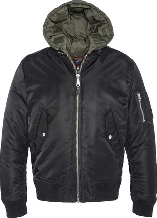 Schott NYC Schott MA1 Jacke mit abnehmbarer Kapuze, Schwarz, M