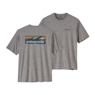 Patagonia Herren Ms Cap Cool Daily Graphic Shirt-Waters Tops, Boardshort Logo Abalone Blue: Feather Grey, XL
