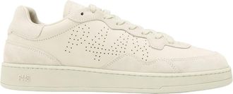 P448 Low Top-Ledersneaker mit Veloursleder-Overlays in