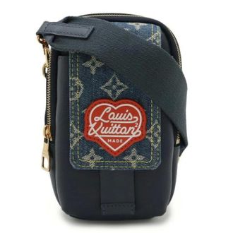 Louis Vuitton unisex, Pre-owned, Bleu, Taille: ONE Size Sac bandouli&egrave;re en denim Pre-owned