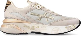 Premiata Beige Sneakers mit Zebra Print Accents - - Shoes - Damen - Beige - 38 EU