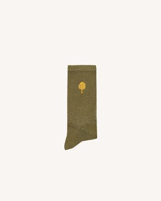 Faguo Chaussettes kaki fonc&eacute; coton