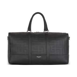 Balmain Sac de voyage en cuir grain&eacute; - Homme - Sacs - Noir - Taille: ONE Size